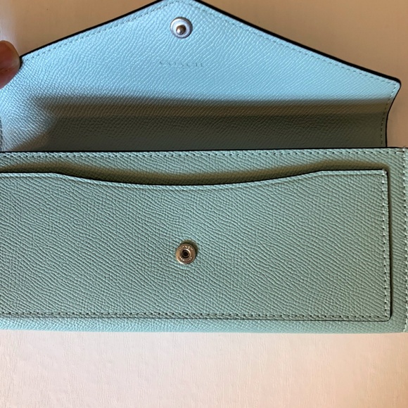 Coach | Bags | Coach Soft Envelope Wallet Light Teal Leather Nwt | Poshmark